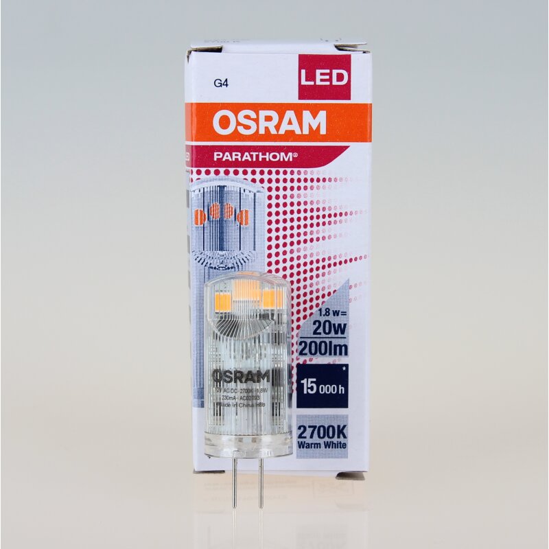 Osram LED-Stiftsockellampe G4/12V/1,8W=(20W) warmweiß